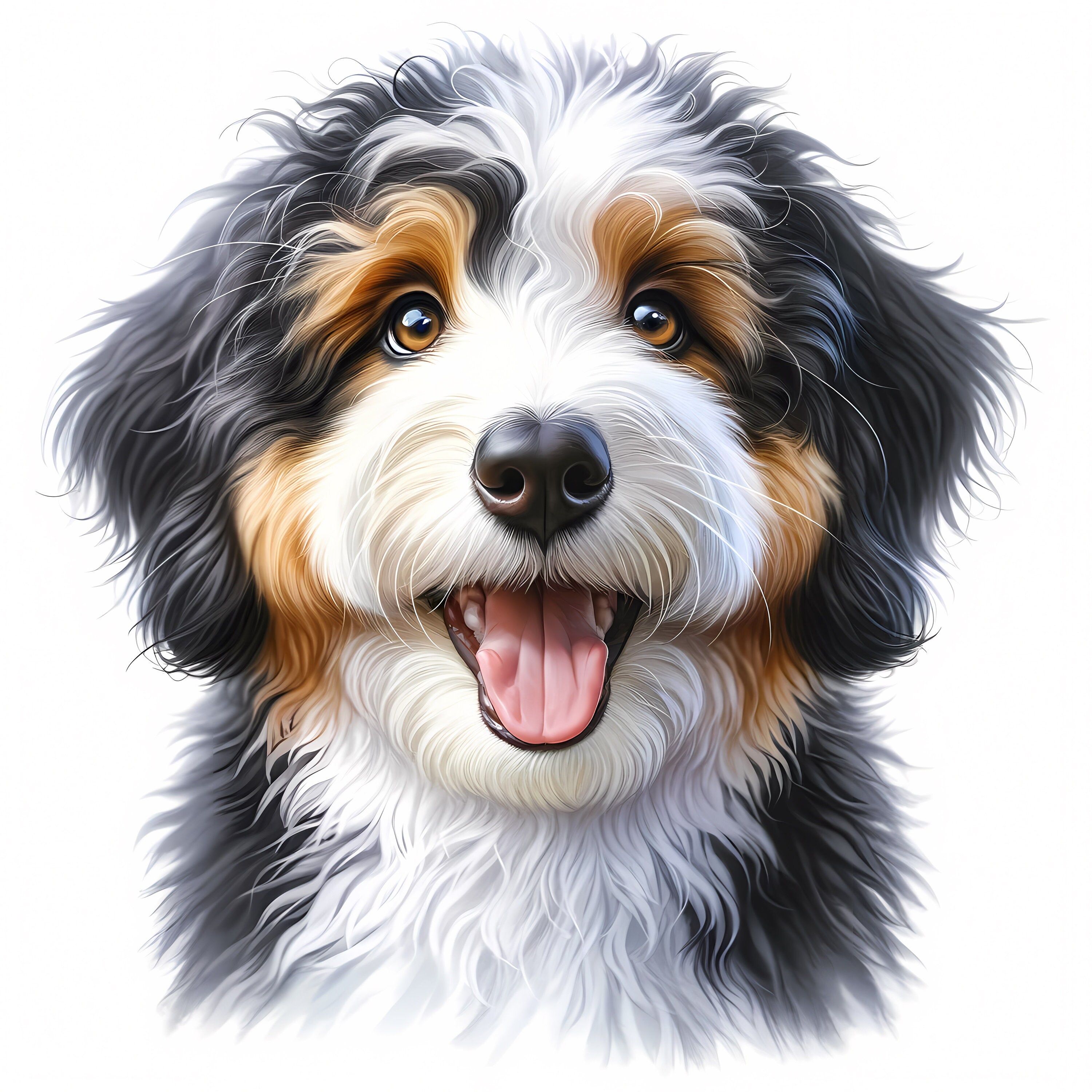 Bernedoodle Clipart - 11 High-quality Jpgs - Cute Bernedoodle Clipart ...