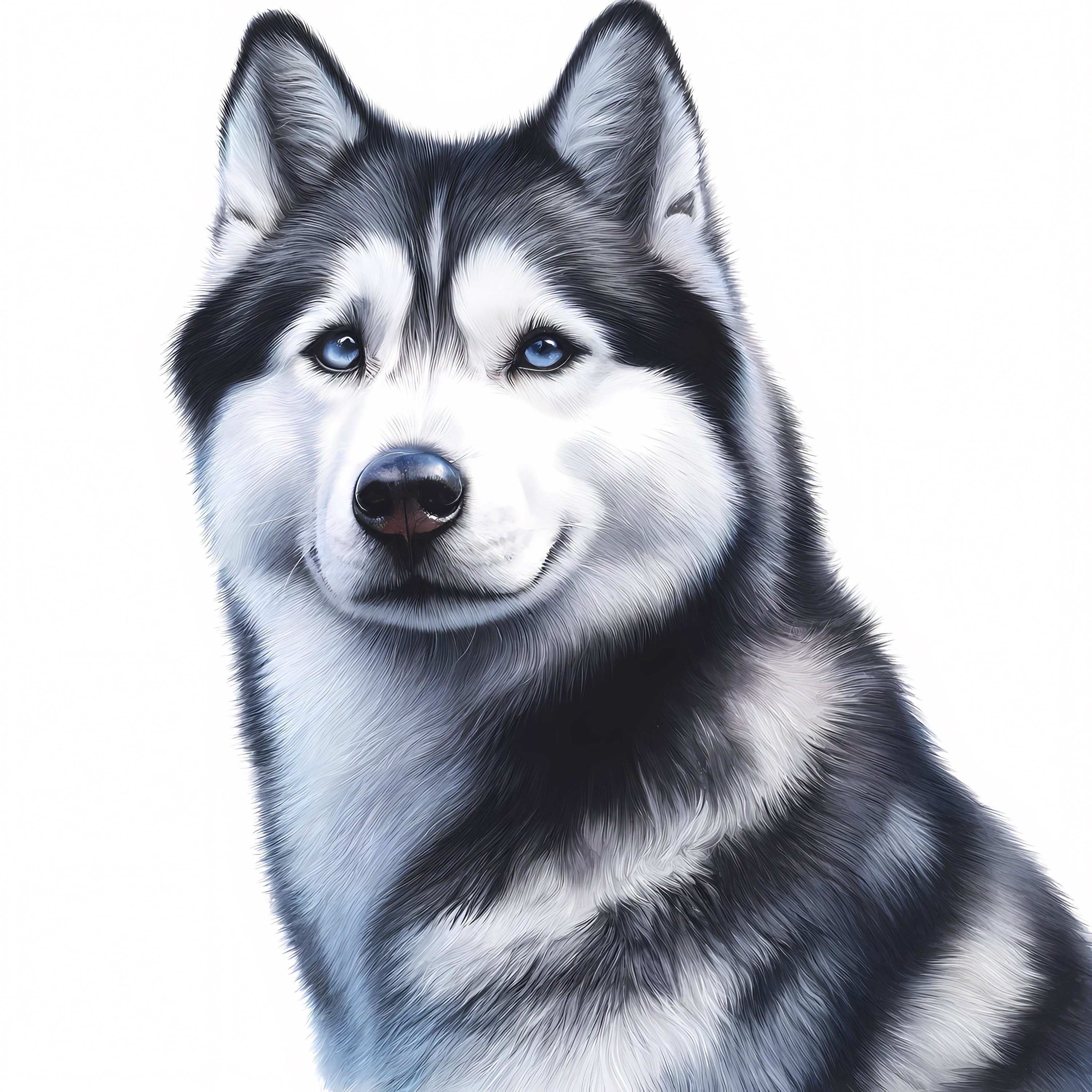 Husky Clipart 12 High-quality Jpgs Cute Husky Clipart Bundle Wall Art ...