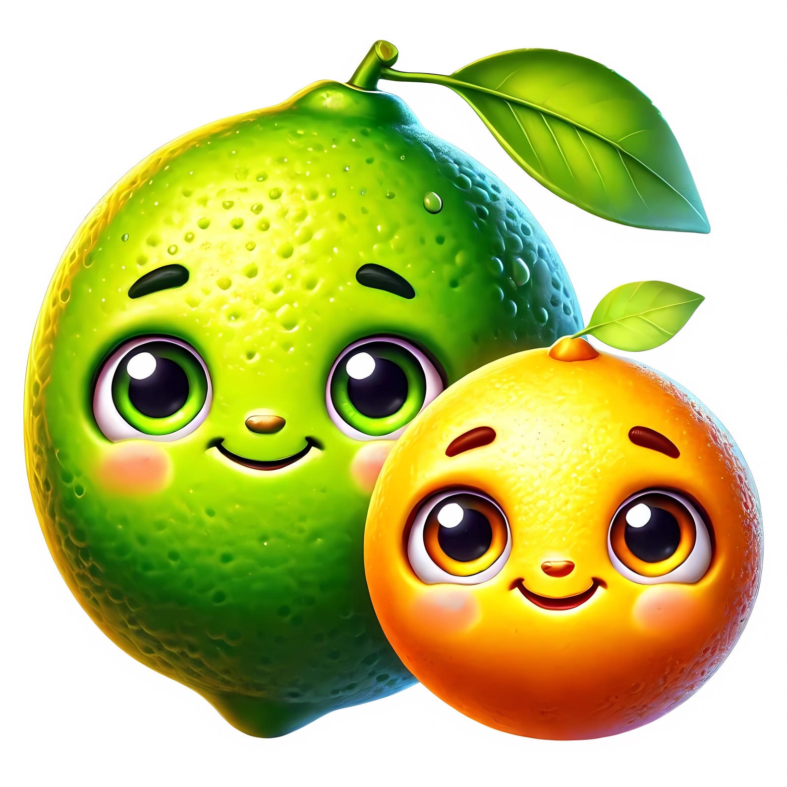 Kawaii Fruit Clipart | Cute Cartoon Fruits JPG Bundle (digital Download ...