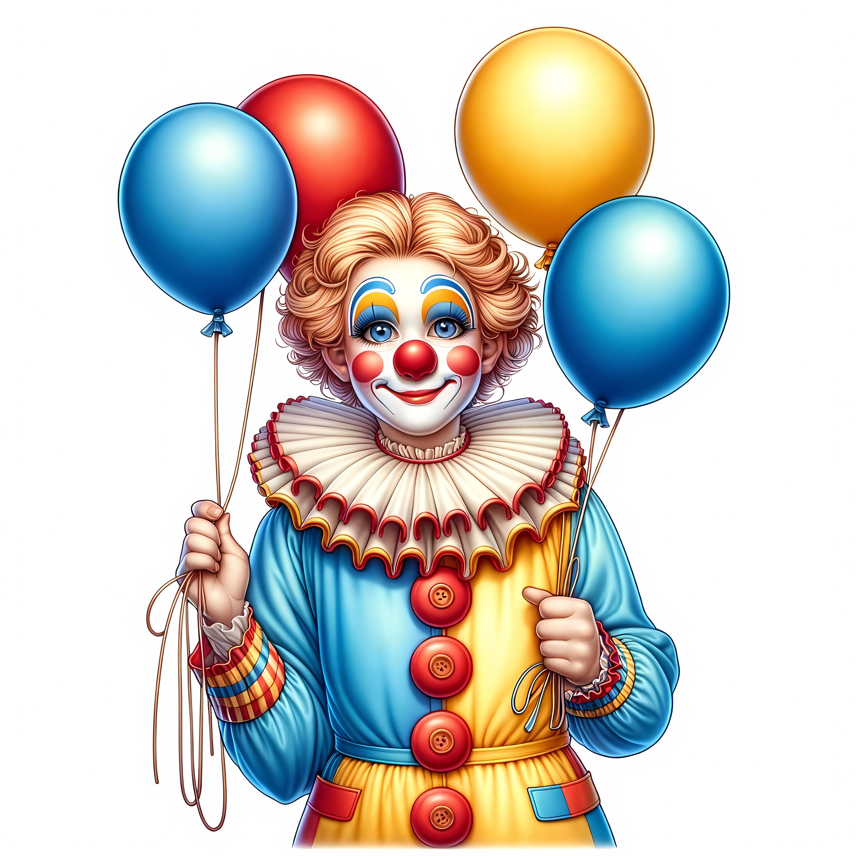 Clown Holding Balloons Clipart 10 High-quality Jpgs Cute Clown Clipart ...