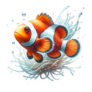 Clownfish Clipart - 10 High-quality Jpgs - Cute Clownfish Clipart ...
