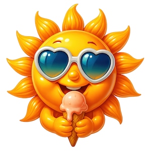 Cute Sun Clipart Bundle, Kawaii Summer PNG (digital Download) - Etsy