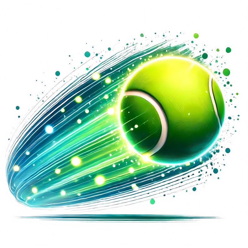 Neon Tennis Ball Clipart | Sports Art Printable (digital Download) Set ...