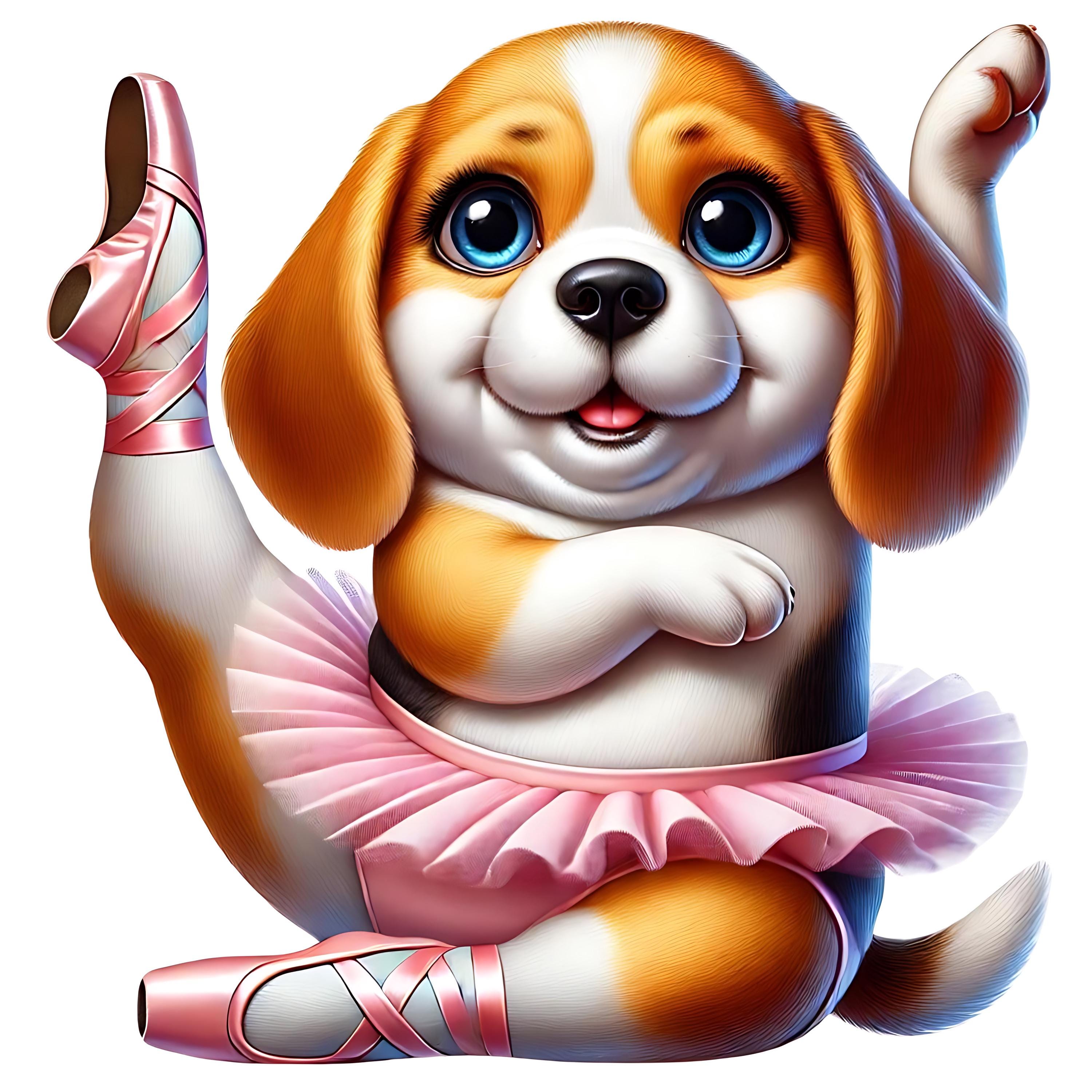 Puppy Ballerina Clipart | Cute Ballet Dog JPG Bundle (digital Download ...
