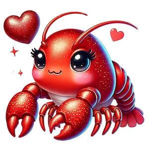 Cute Kawaii Crawfish Clipart Bundle | Nursery Decor (digital Download ...
