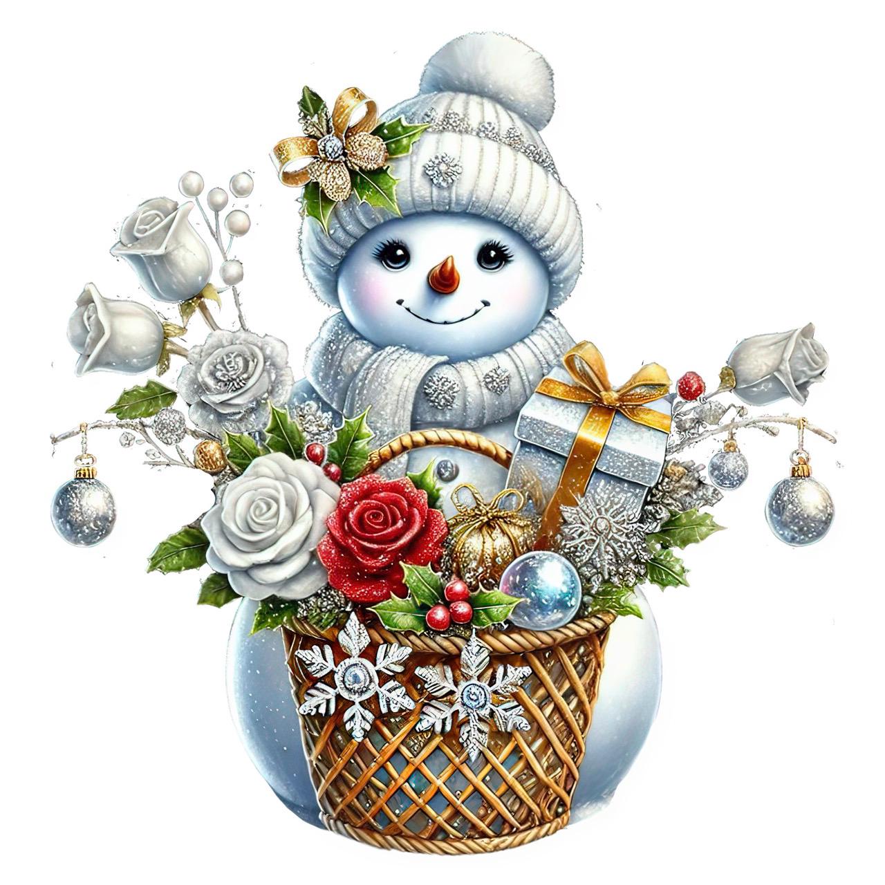 Christmas Snowman Clipart: Festive Snowman PNG Set of 11 (digital ...
