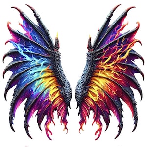 Dragon Wings Clipart | 12 High-quality Designs | Fire Wings Dragon ...