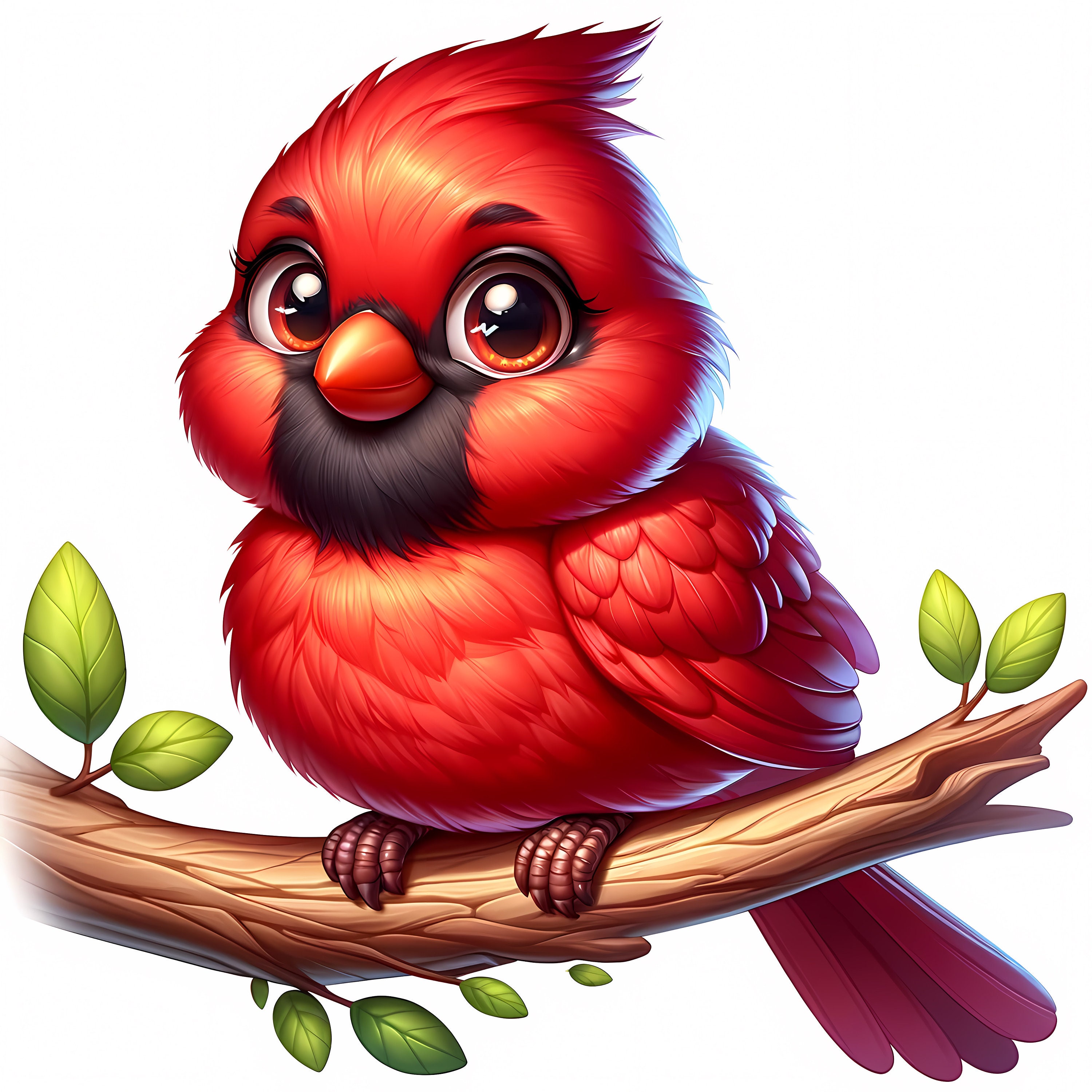Cute Cardinal Clipart Bundle - 10 High-quality Jpgs - Adorable Cardinal ...