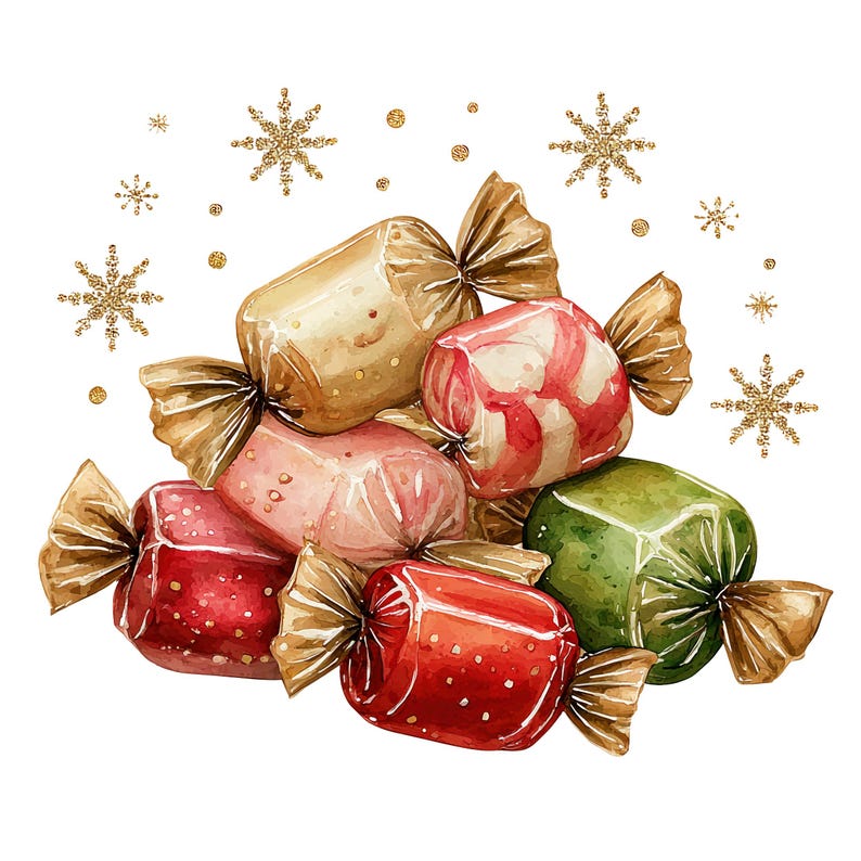 Christmas Candies Clipart | Festive Holiday Treat Graphics | Digital ...
