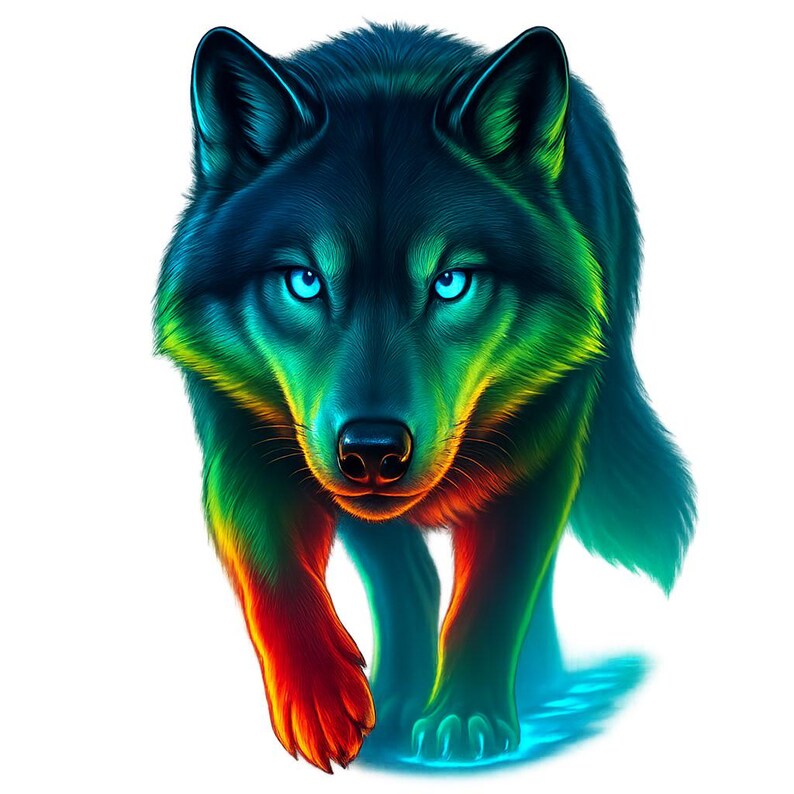 Neon Wolf Clipart Bundle, High-quality Pngs (digital Download) - Etsy