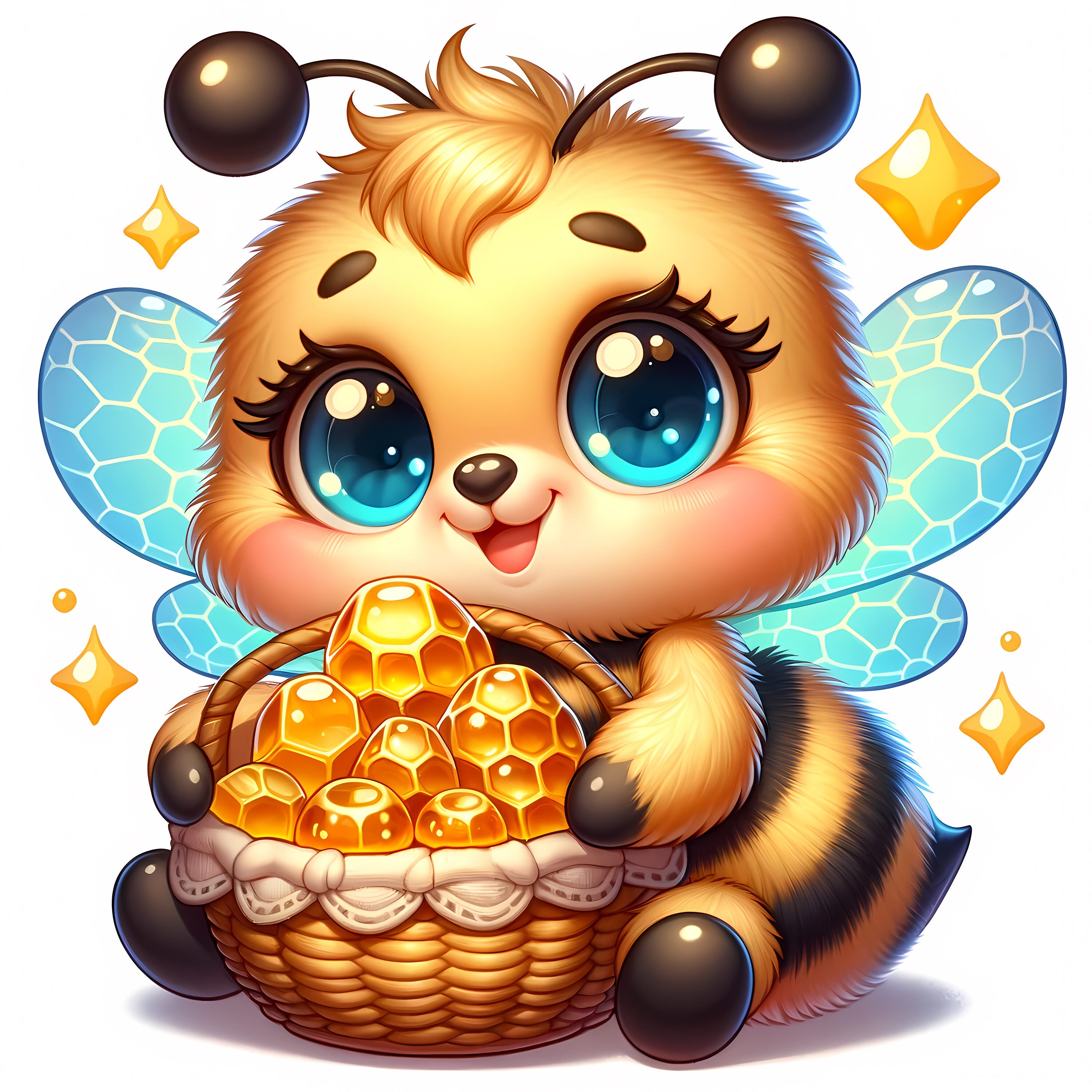 Cute Honey Bee Clipart | Nursery Wall Art (digital Download) - Etsy
