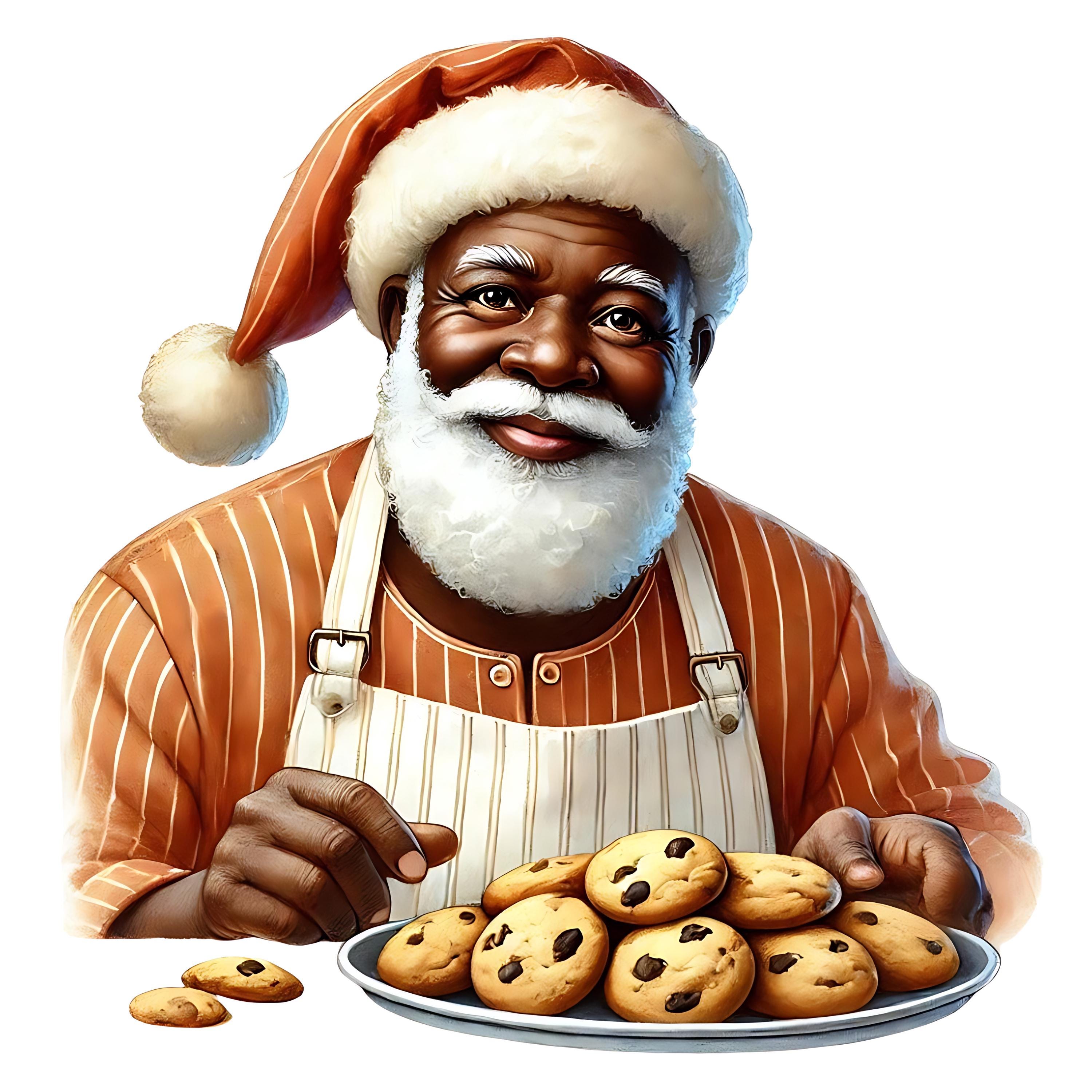 Festive Black Santa Clipart Bundle: Holiday Decor, Christmas African ...
