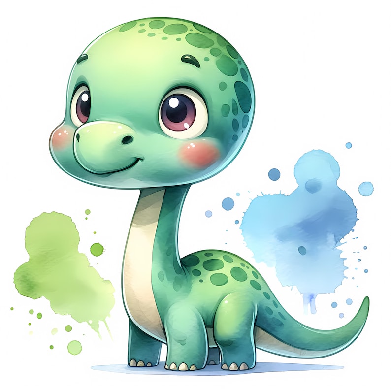Cartoon Dinosaur Clipart - Nursery Art (digital Download) - Etsy