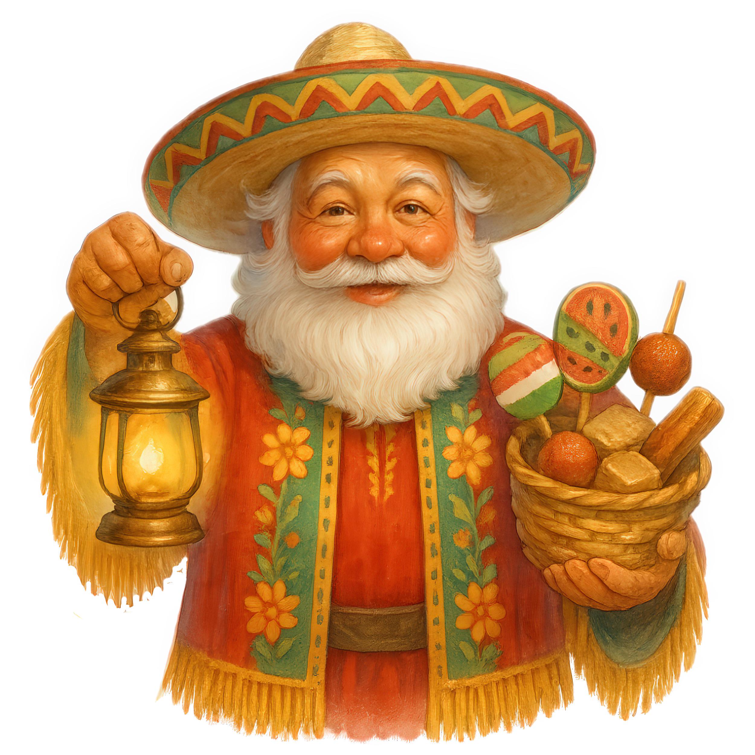 Mexican Santa Claus Clipart: Festive Christmas PNG (instant Download - Etsy
