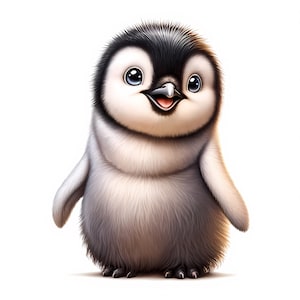 Baby Penguin Clipart | 12 High-quality Jpgs | Cute Clipart Penguin ...
