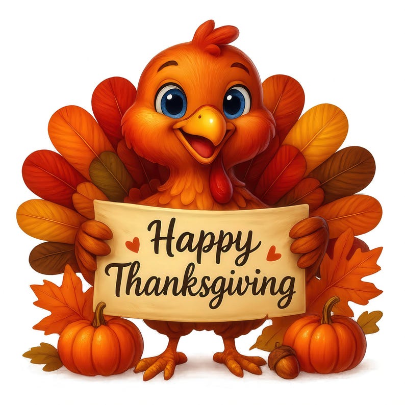 Thanksgiving Clipart Bundle: Turkey Day Designs, Happy Thanksgiving Png ...