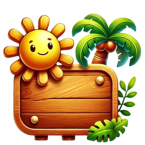 Beach Sign Clipart | 11 High-quality Jpgs | Tropical Beach Signs ...