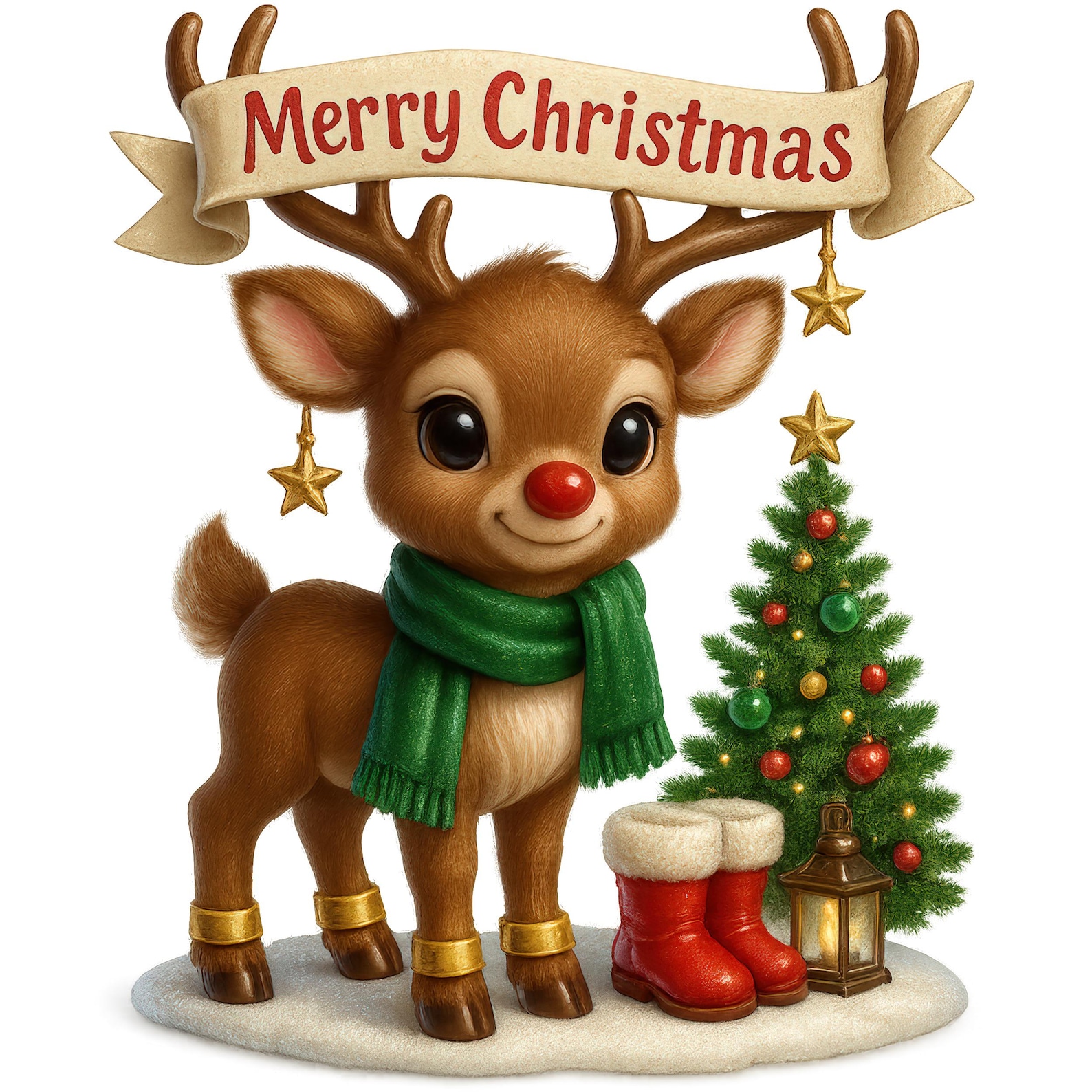 Cute Christmas Reindeer Clipart PNG, Holiday Animal Art (instant ...