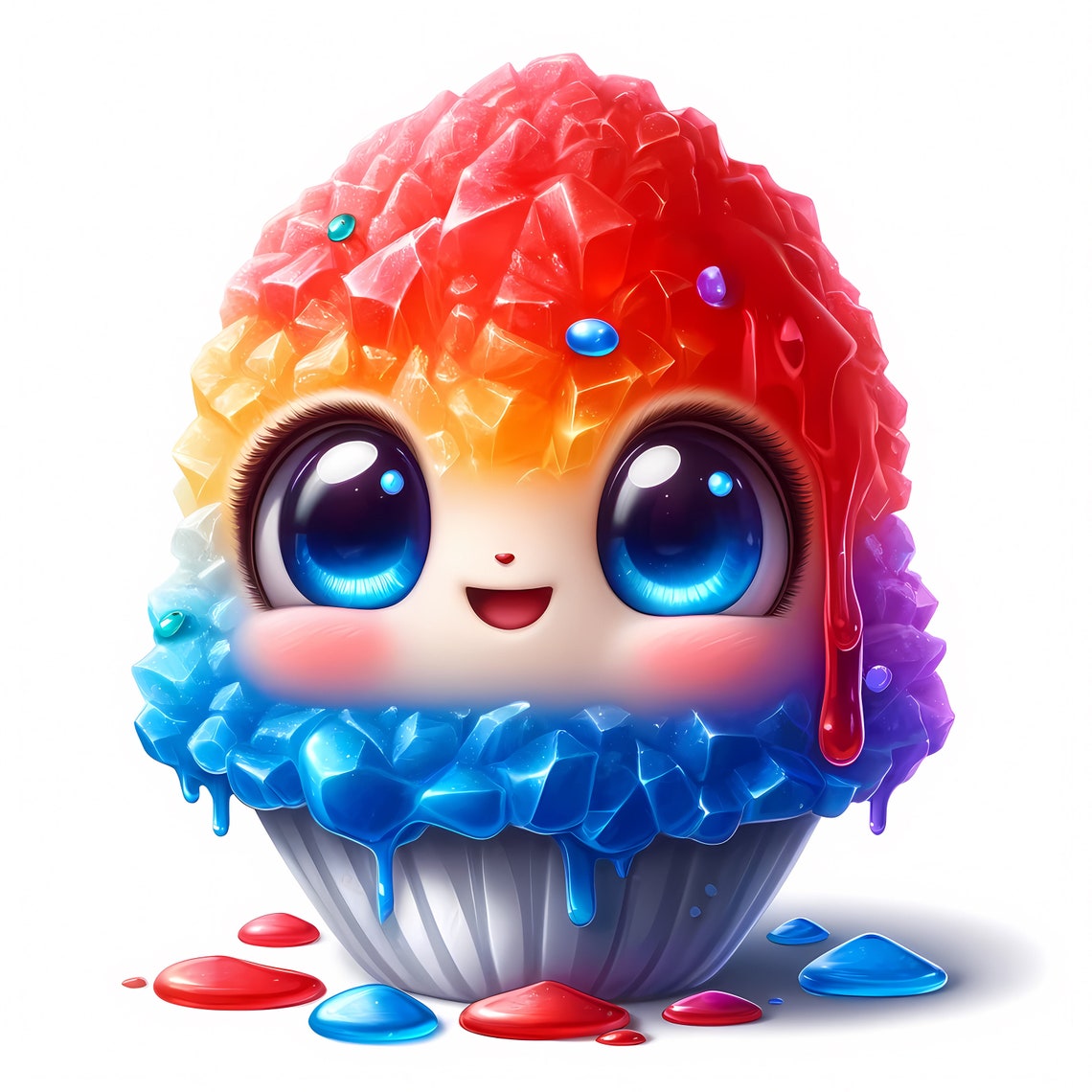 Cute Snow Cone Clipart 12 High-quality Jpgs Kawaii Snow Cone Clipart ...