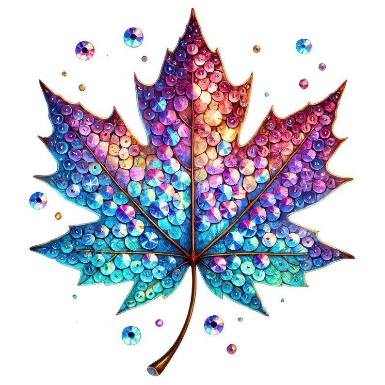 Glitter Maple Leaf Clipart: Autumn Design (digital Download, Commercial ...