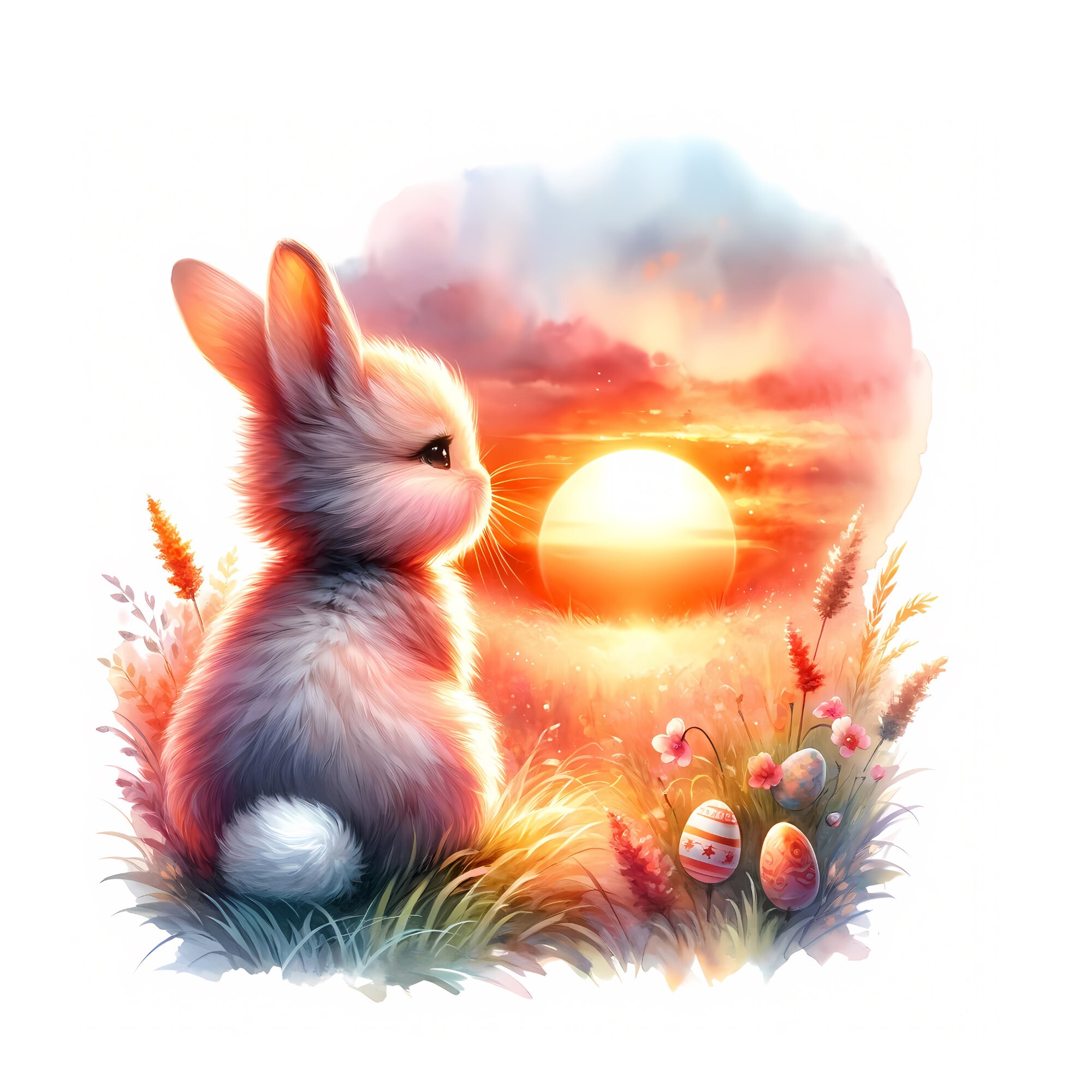Easter Bunny Sunrise Clipart – High-quality Jpgs (digital Download) - Etsy