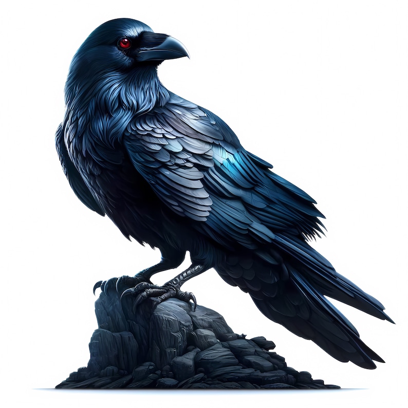 Gothic Raven Clipart: Spooky Fantasy Art (digital Download, Commercial ...
