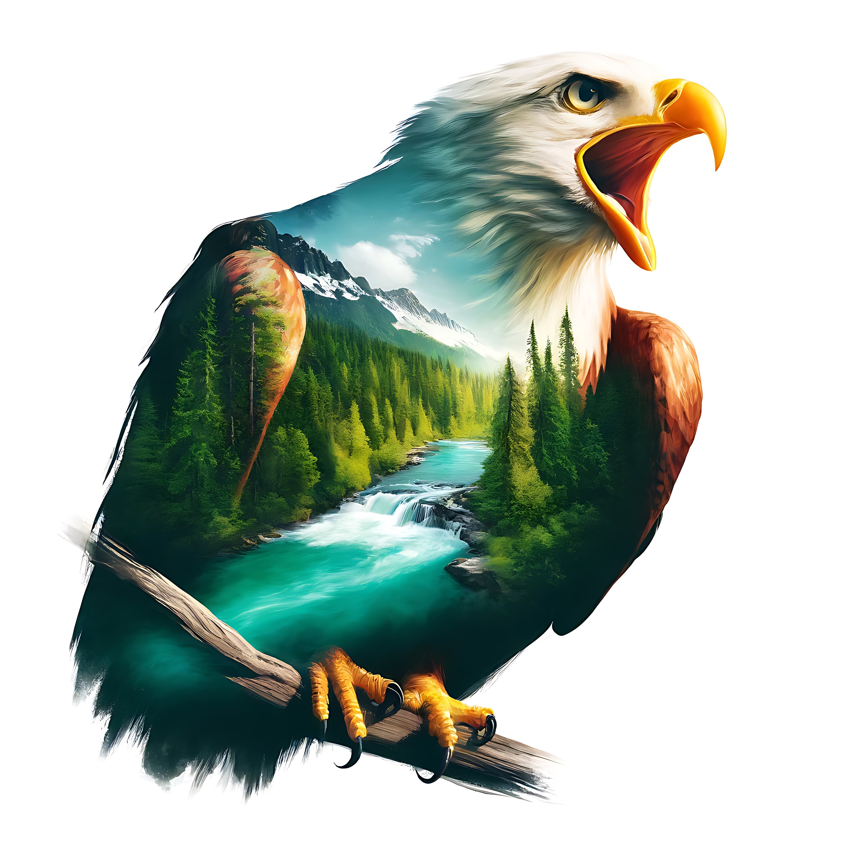 Bald Eagle & Nature Clipart 12 High-quality Jpgs Powerful Bald Eagle ...