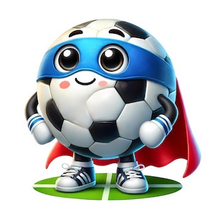 Cute Soccer Ball Clipart | 12 High-quality Jpgs | Adorable Football ...