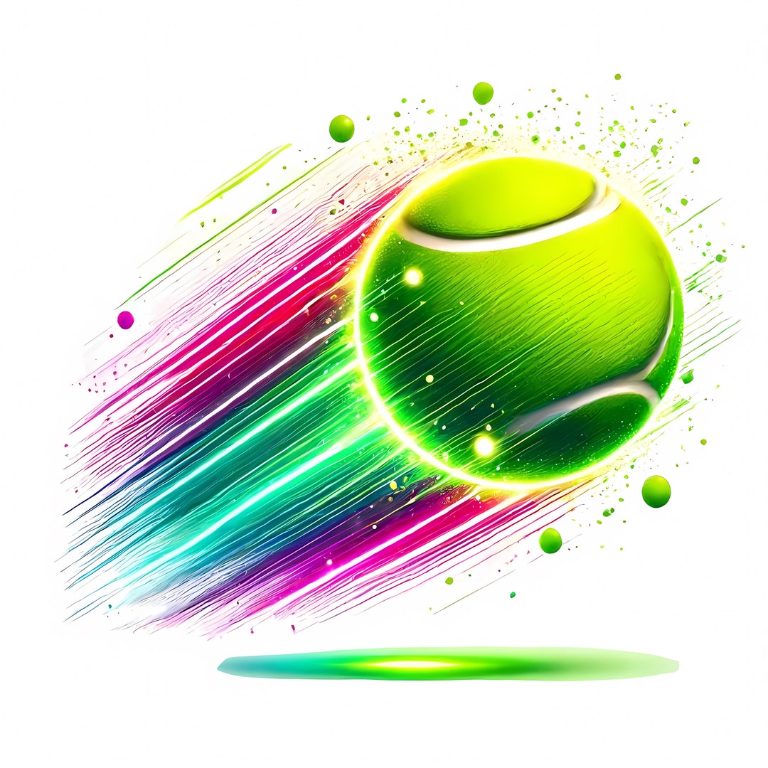 Neon Tennis Ball Clipart | Sports Art Printable (digital Download) Set ...
