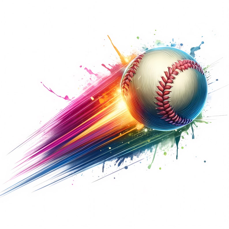 Colorful Softball Clipart 10 High-quality Jpgs Vibrant Softball Clipart ...