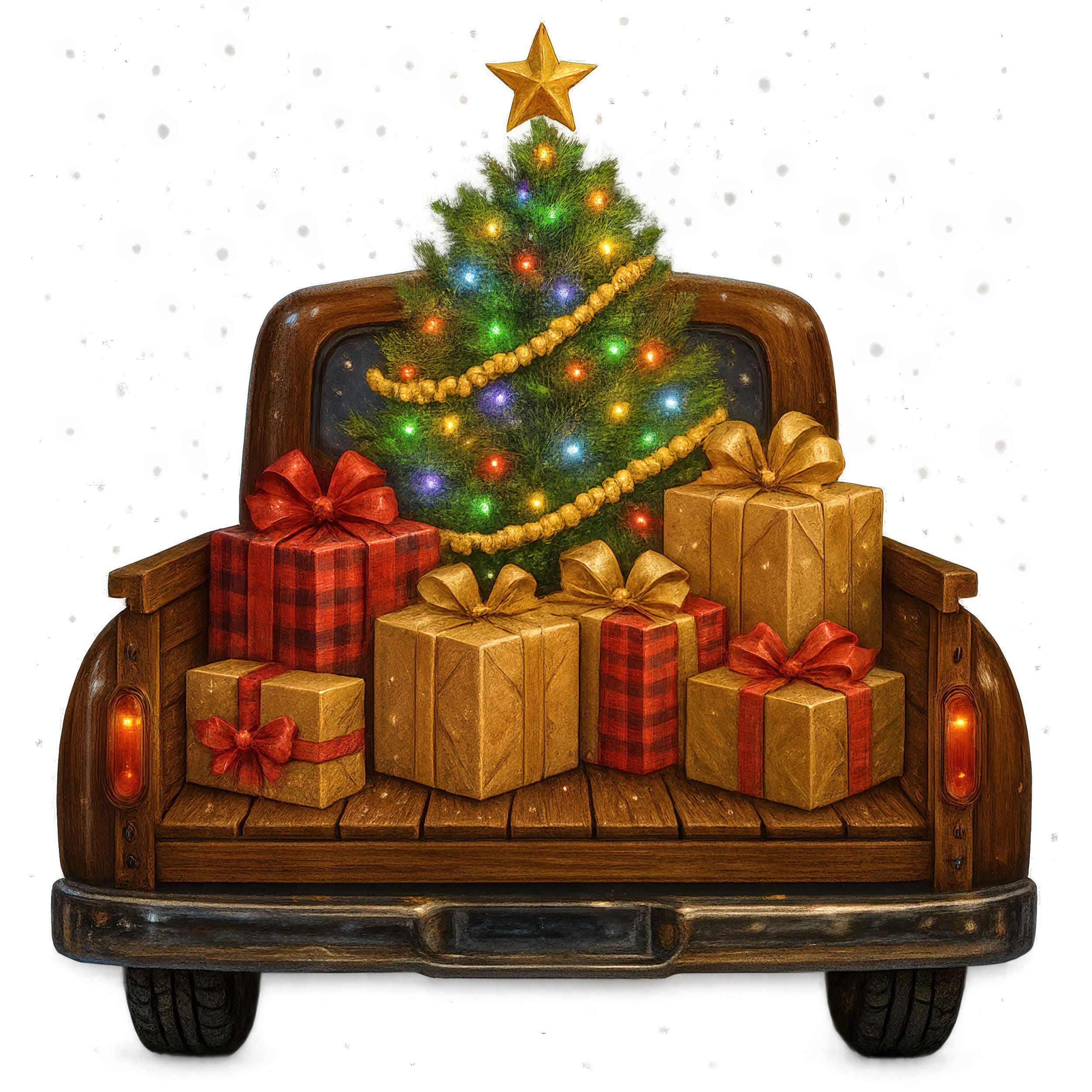 14 Christmas Truck Clipart Bundle: Vintage Farmhouse Style (digital ...