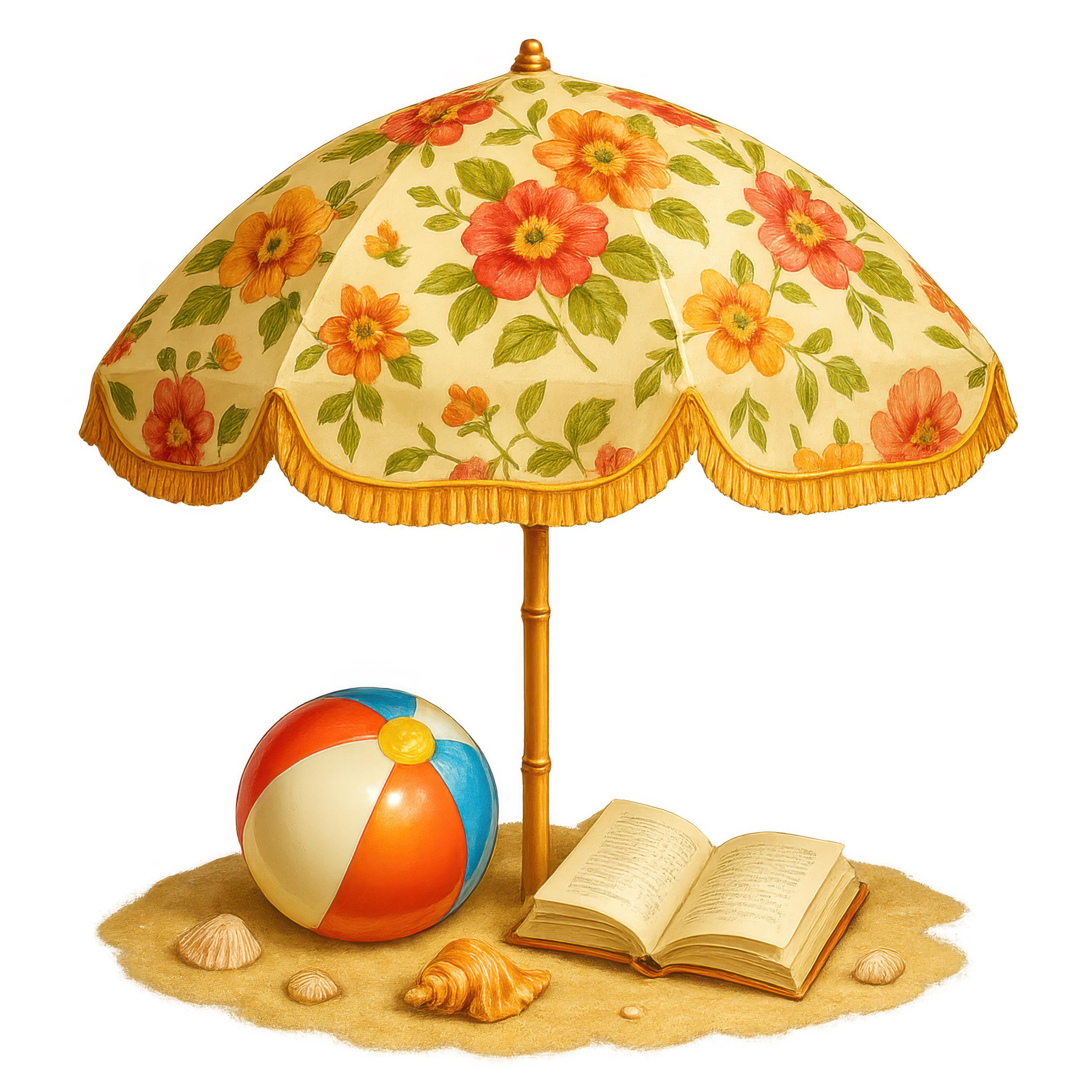 Colorful Beach Umbrella Clipart, Summer PNG Graphics (digital Download ...