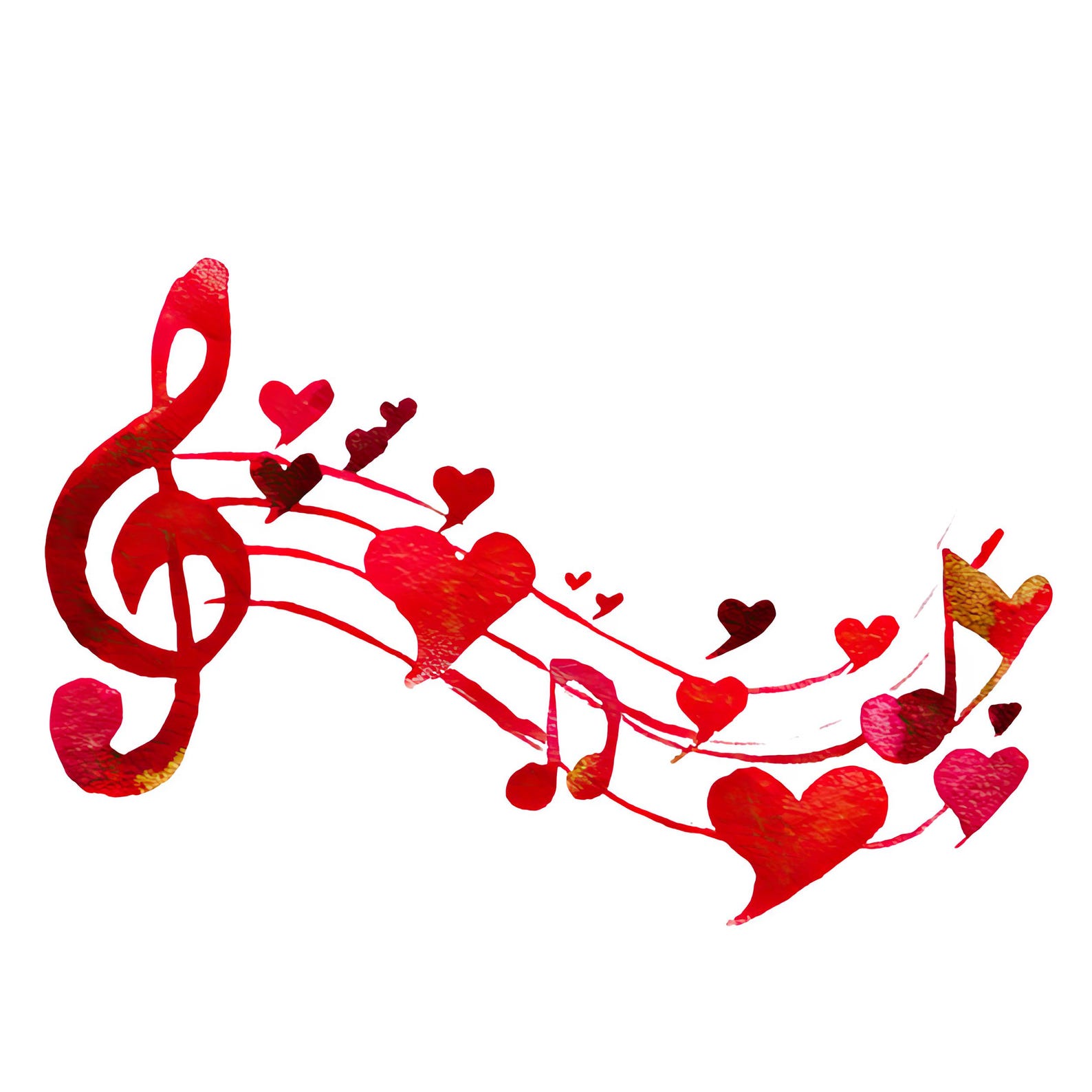 Valentine's Day Music Notes Clipart | Romantic Musical Graphics ...