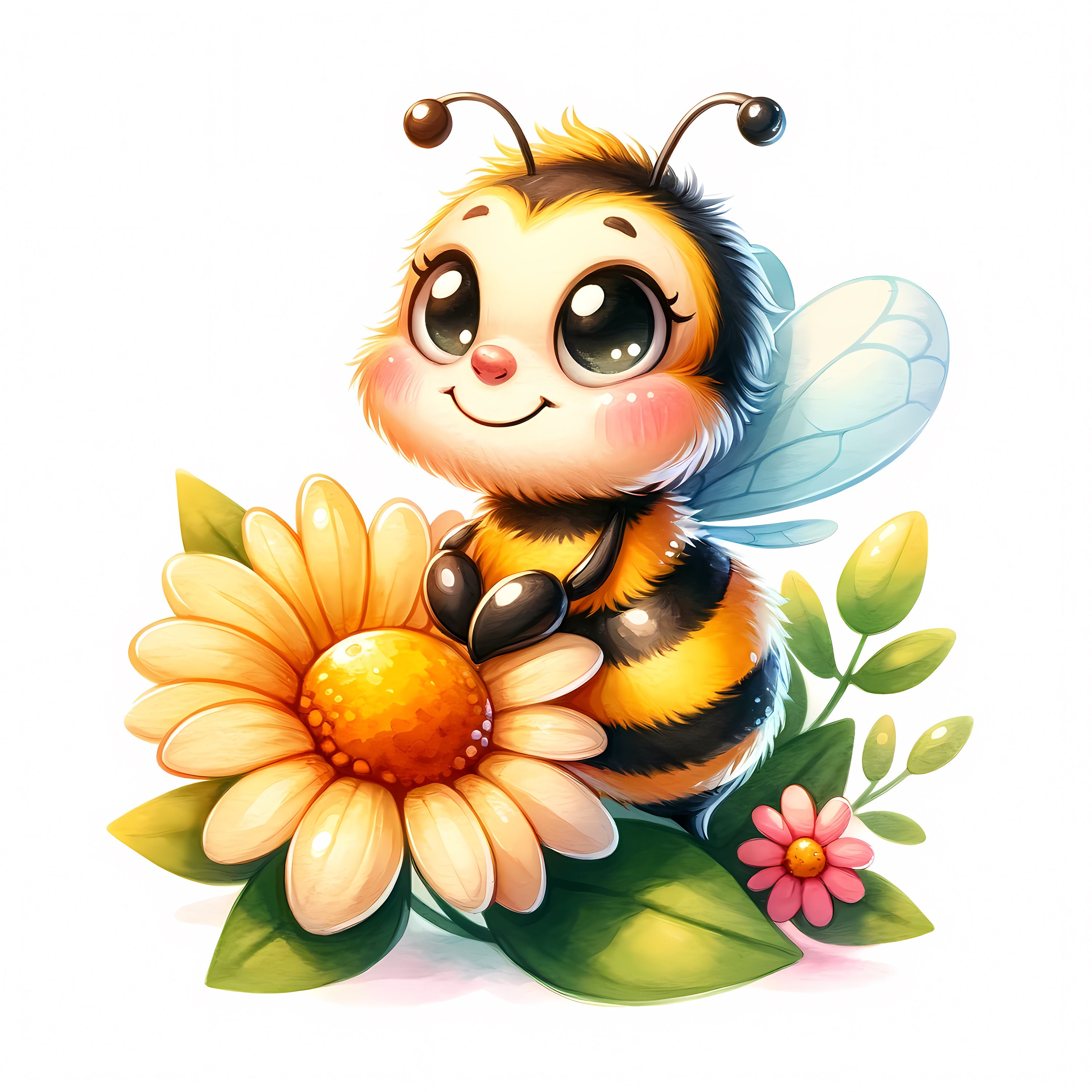 Cute Bee Clipart 10 High-quality Jpgs Adorable Bee Clipart Bundle Cartoon Bees Card Making ...