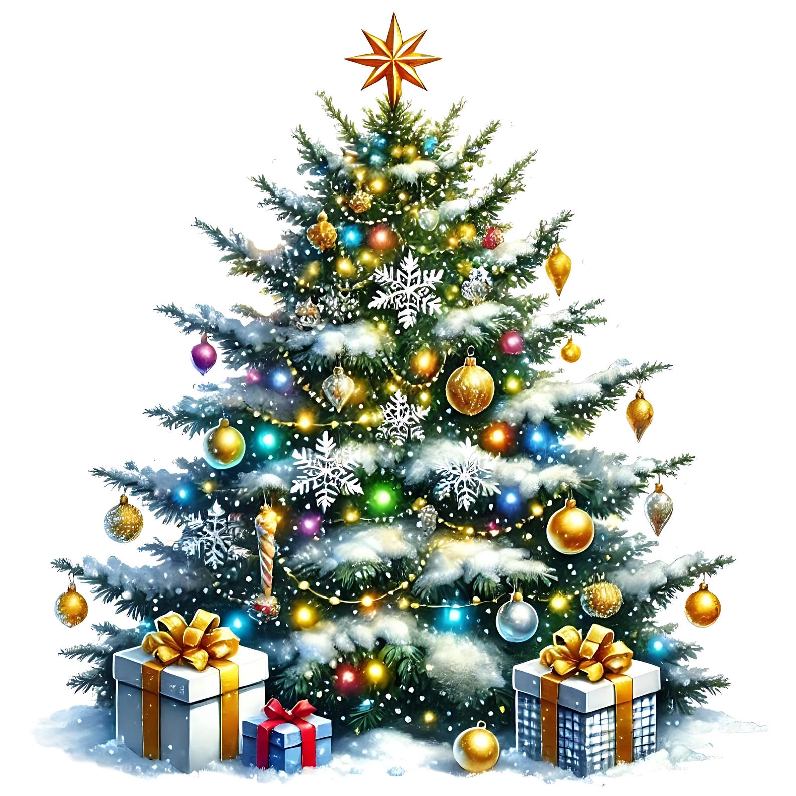 Festive Christmas Tree Clipart Bundle: Holiday Art (12 JPEG, Digital ...
