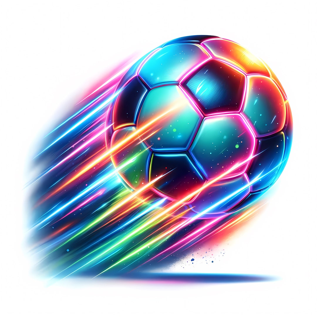 Neon Soccer Ball Clipart | 12 High-quality Jpgs | Vibrant Soccer Ball ...