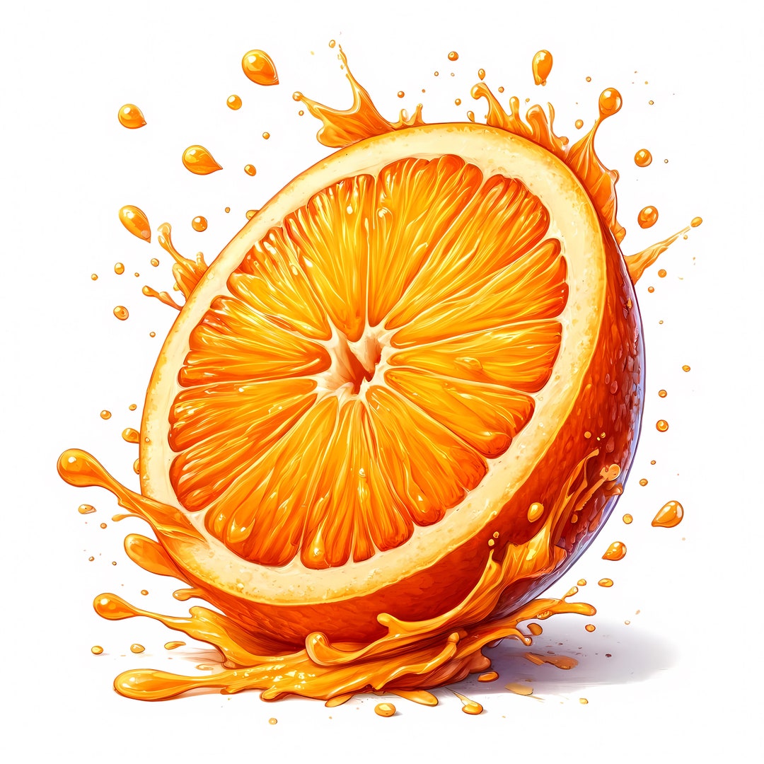 Orange Clipart 12 High-quality Jpgs Juicy Orange Clipart Bundle Kitchen ...