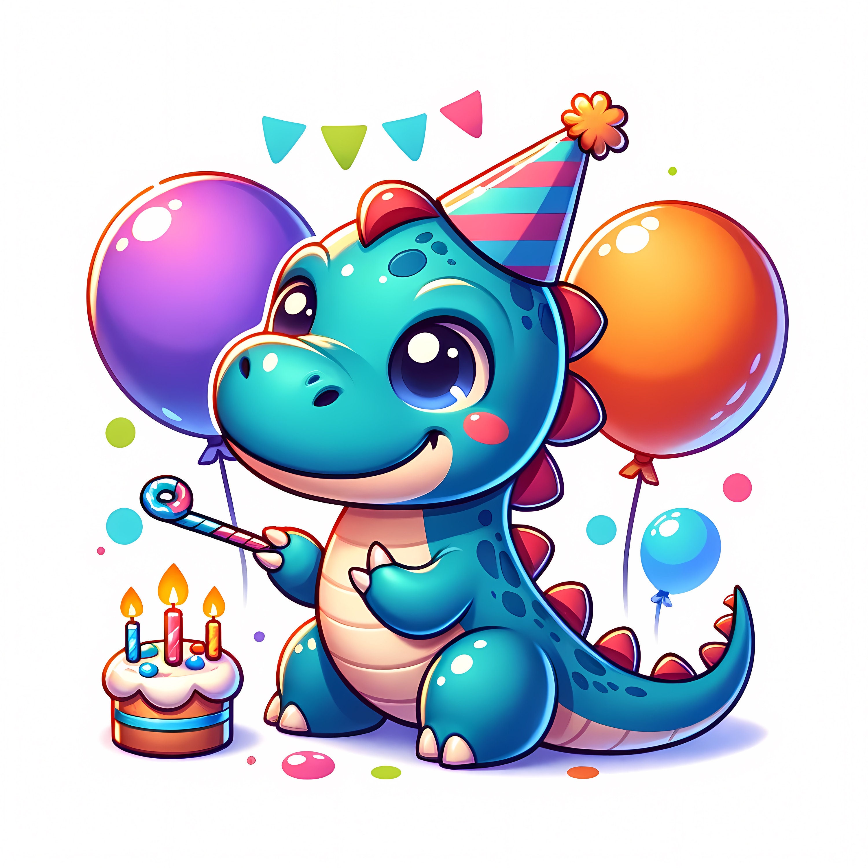 Cute Dinosaur Clipart 10 High-quality Jpgs Birthday Party Clipart ...