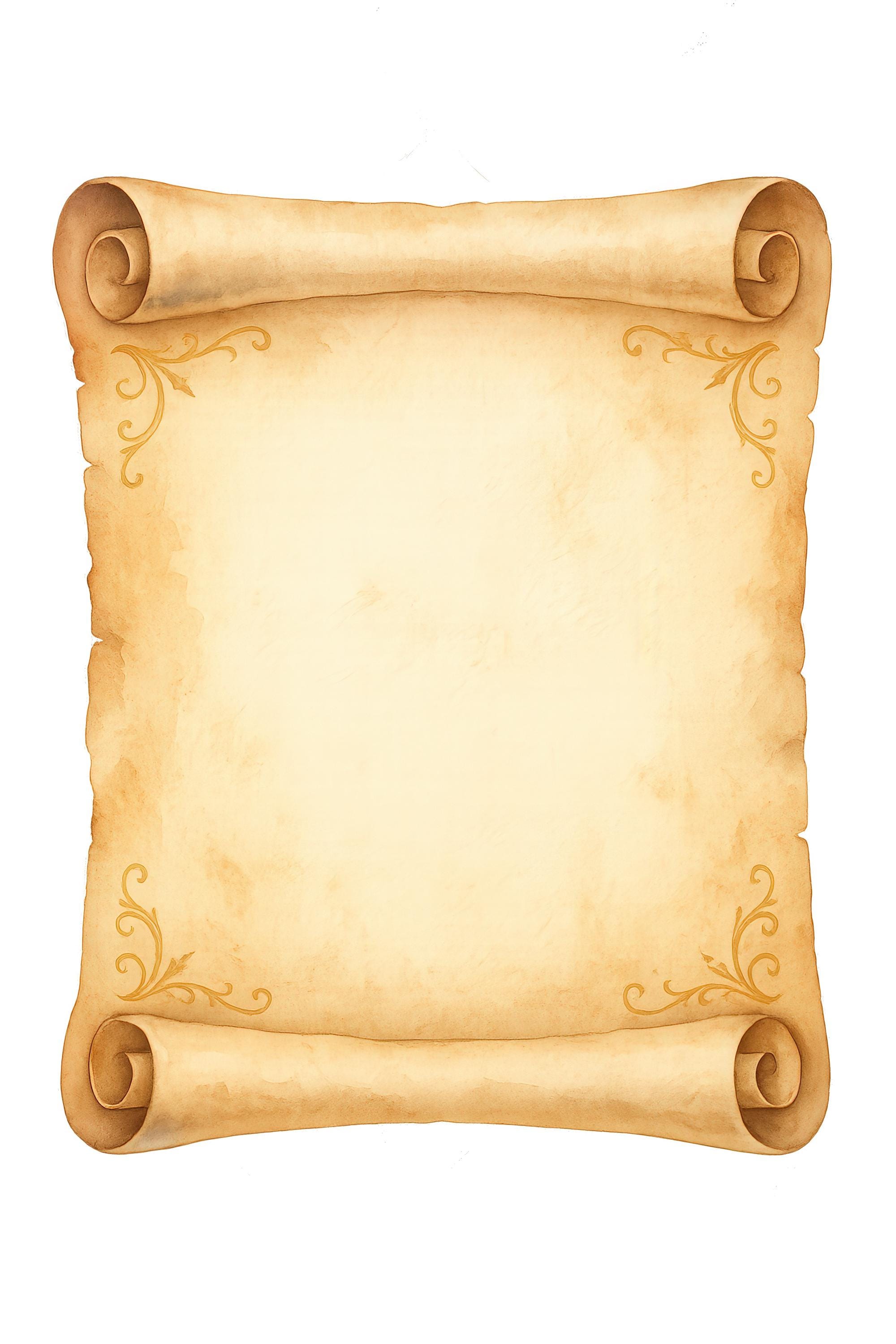 Vintage Medieval Scroll Clipart: Aged Parchment Paper (digital Download ...
