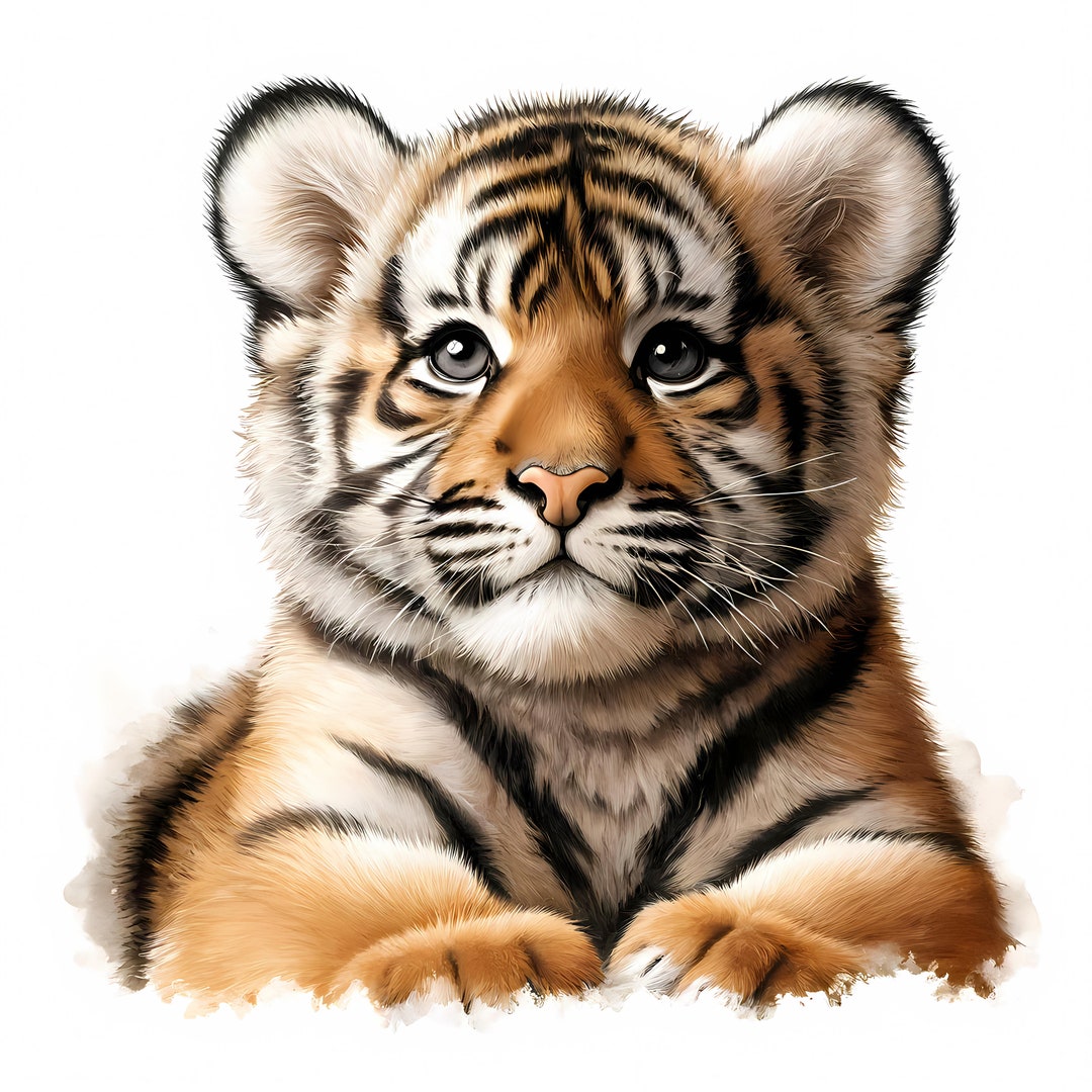 Tiger Cub Clipart | 10 High-quality Jpgs | Cute Tiger Cub Clipart ...