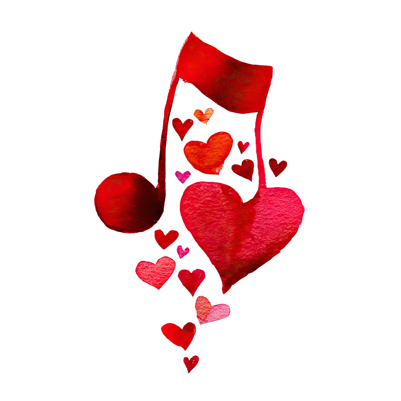 Valentine's Day Music Notes Clipart | Romantic Musical Graphics ...