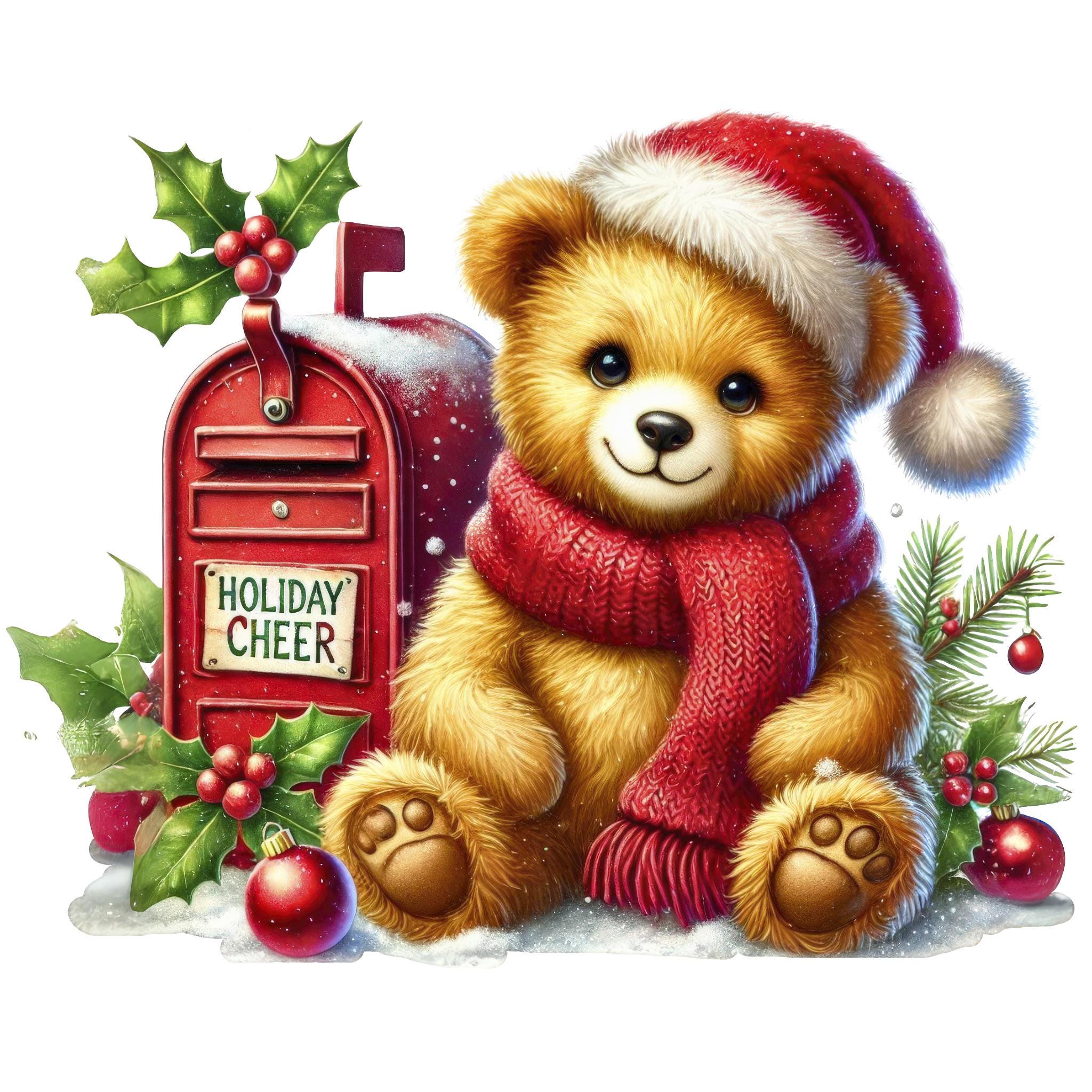 Christmas Teddy Bear Clipart: Festive Holiday Teddies, Holiday Graphics ...
