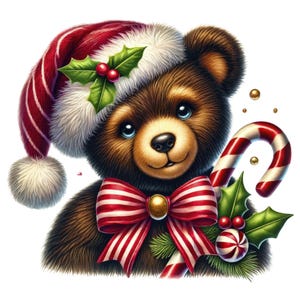 Christmas Teddy Bear Clipart | 12 High-quality Designs | Festive Cute ...