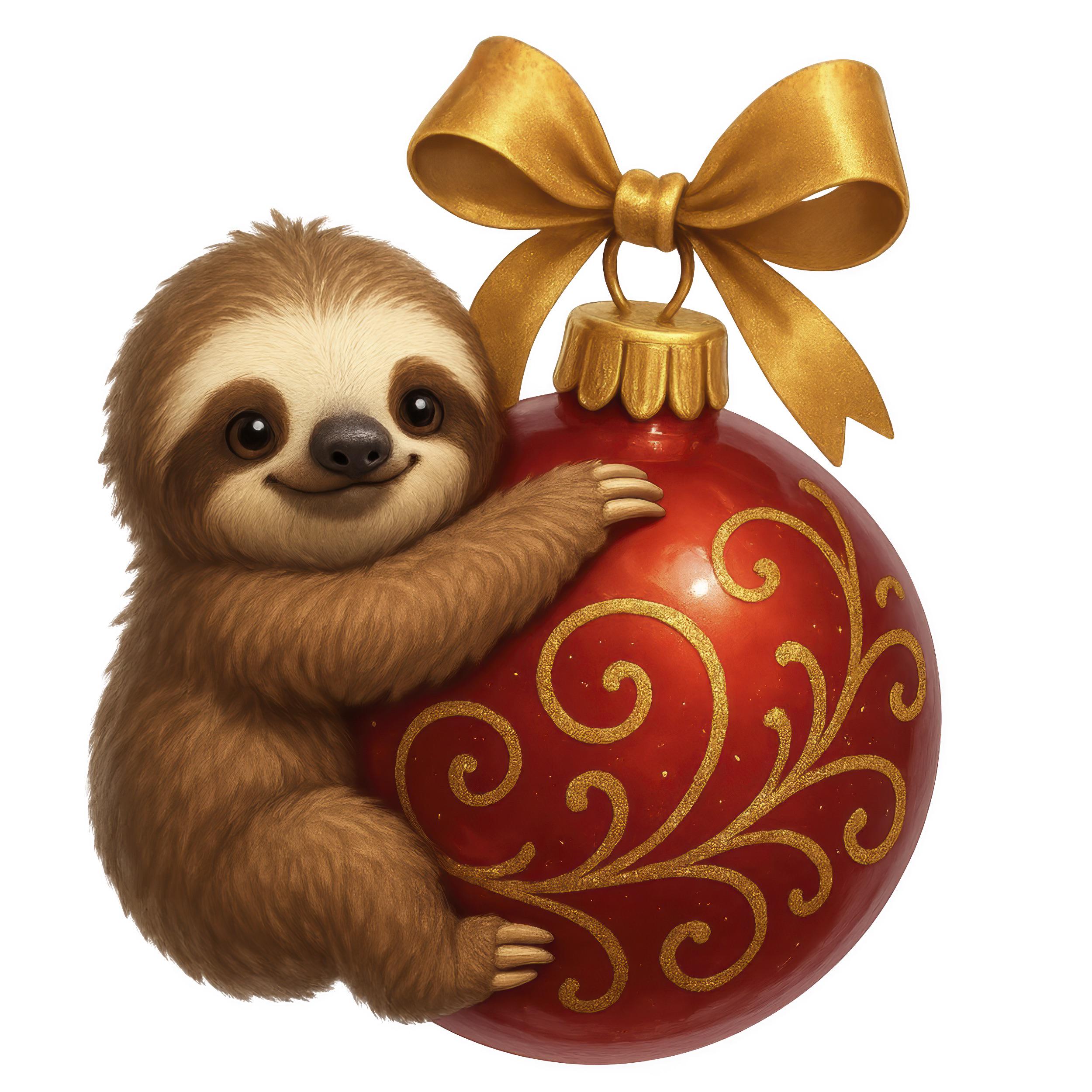 Christmas Sloth Clipart: Holiday Sloth Design (digital Download) 10 PNG ...