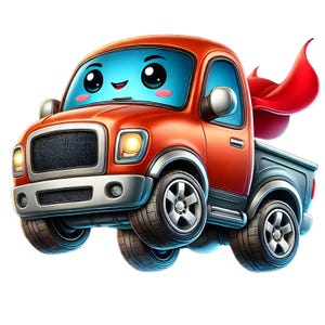 Cute Pickup Truck Clipart Bundle | Playful Truck Art (digital Download ...