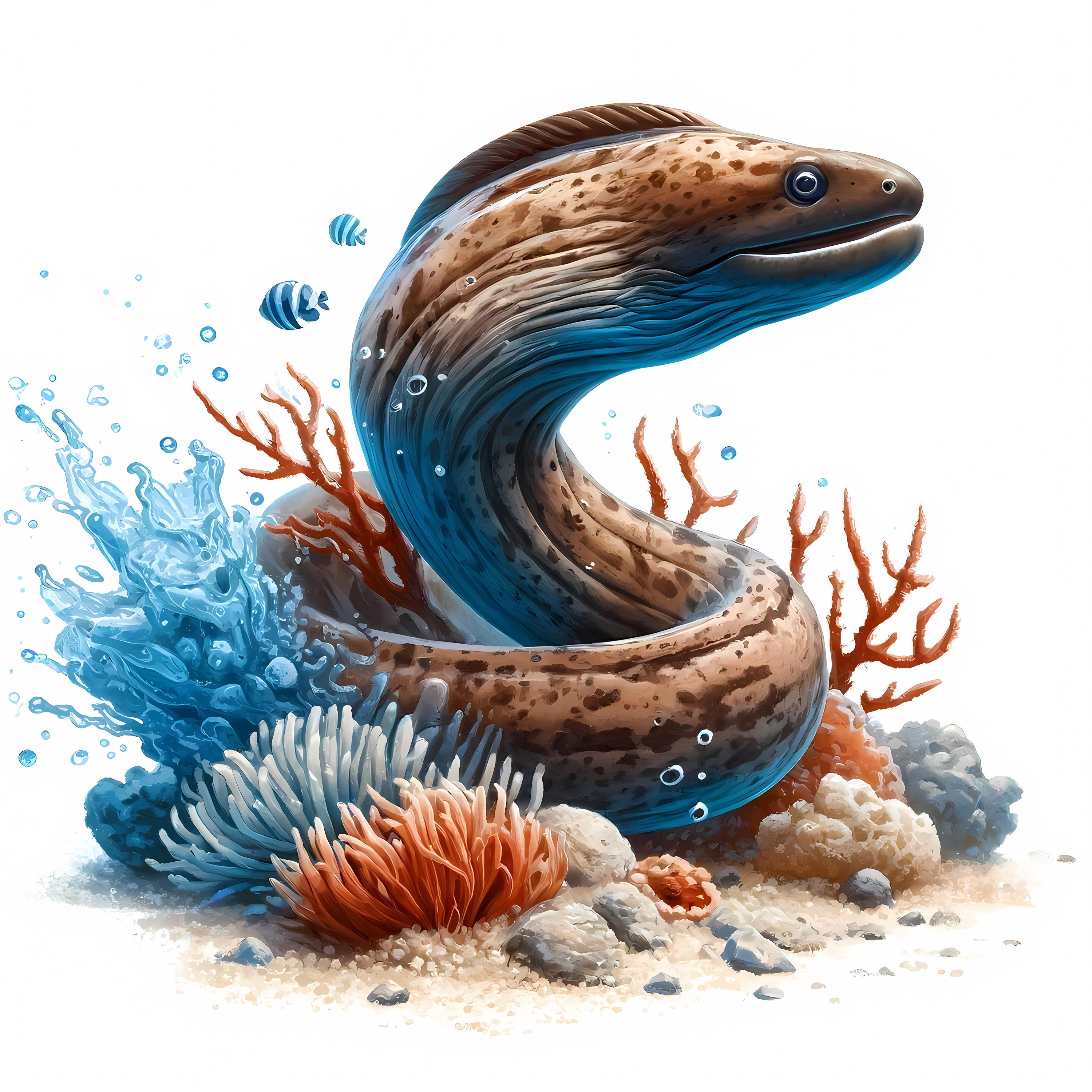 Eel Clipart 12 High-quality Jpgs Clipart Bundle Marine Biology Art Sea ...