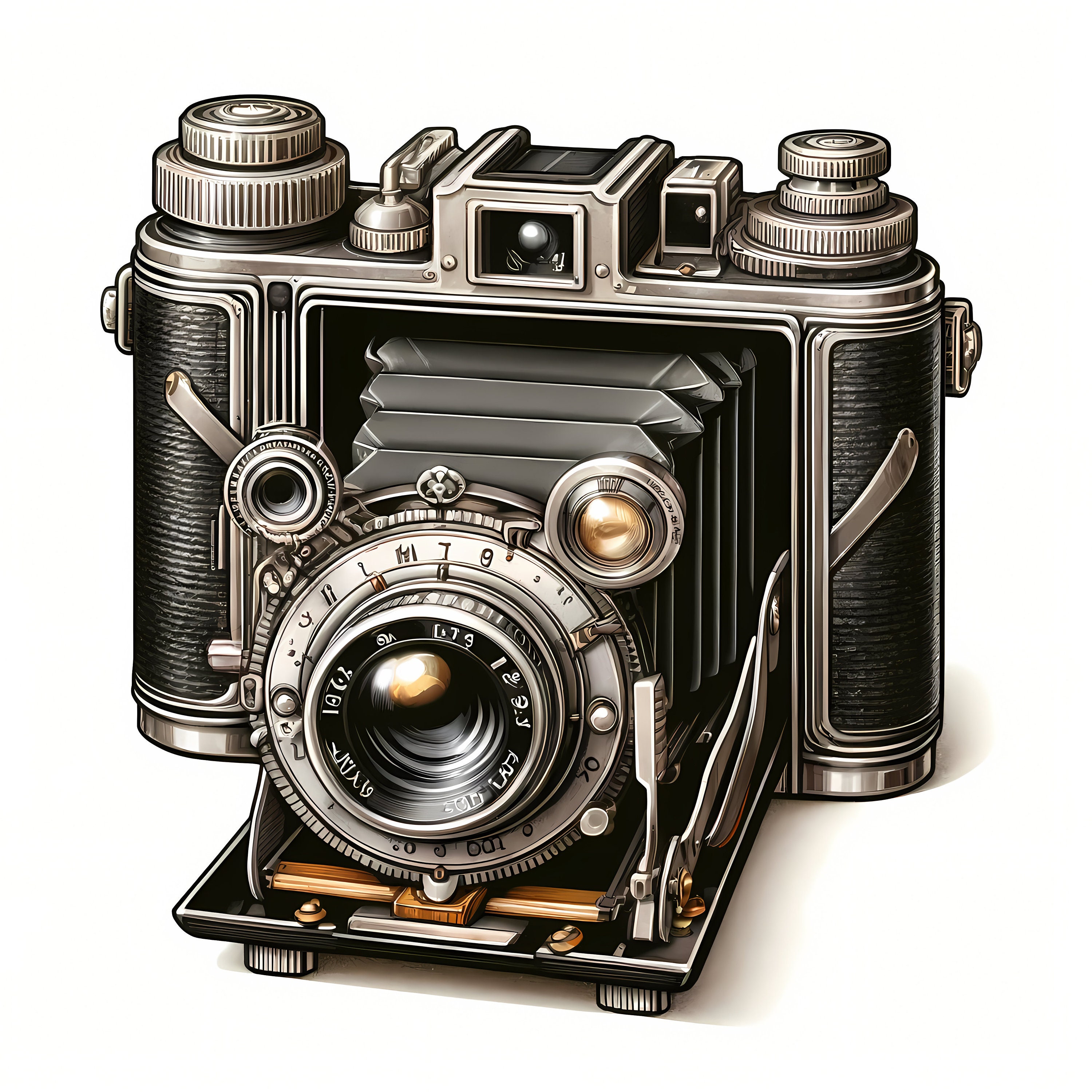 Vintage Camera Clipart 12 High-quality Jpgs Old Camera Clipart Bundle ...