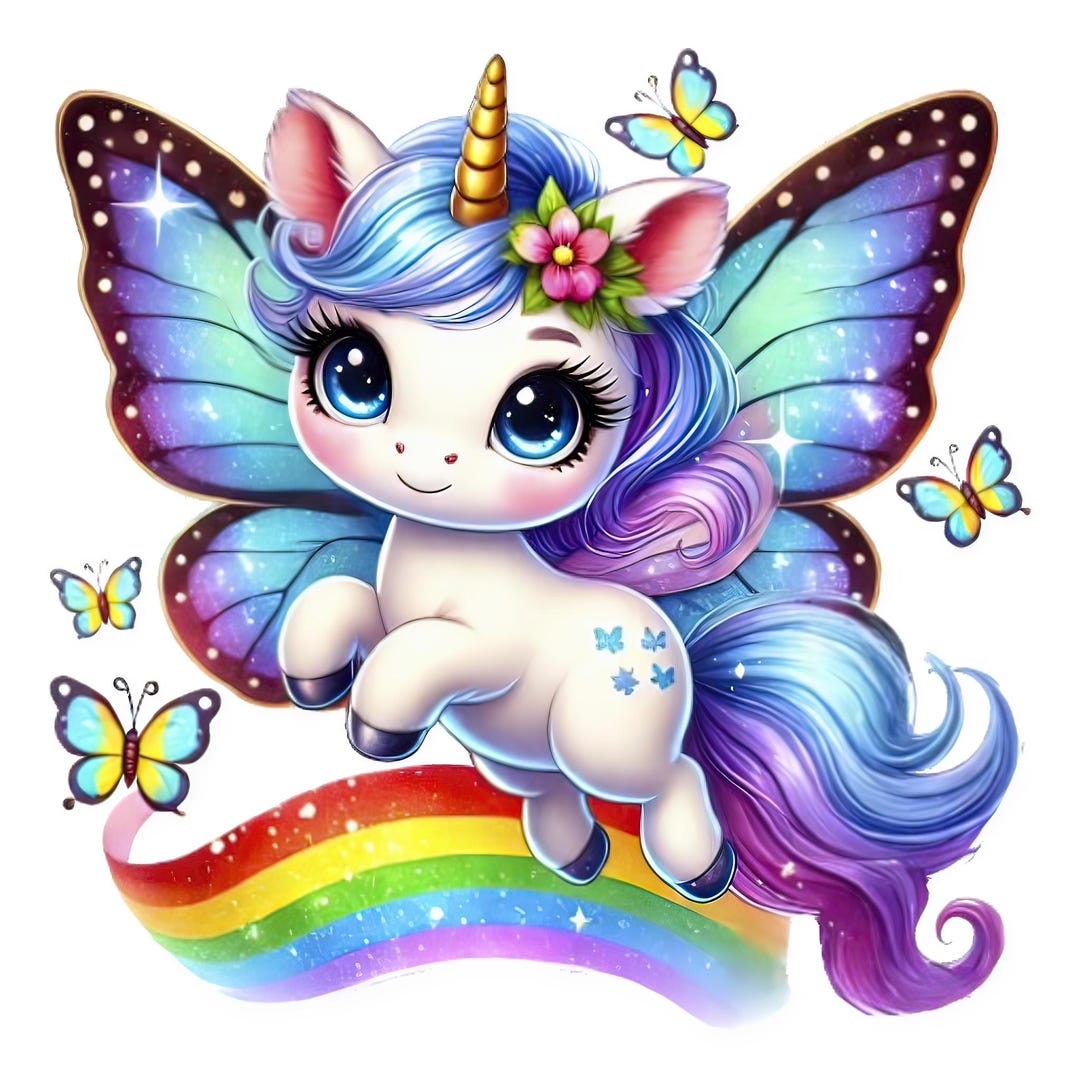 Rainbow and Unicorn Clipart | 11 High-quality Designs | Cute Rainbow ...