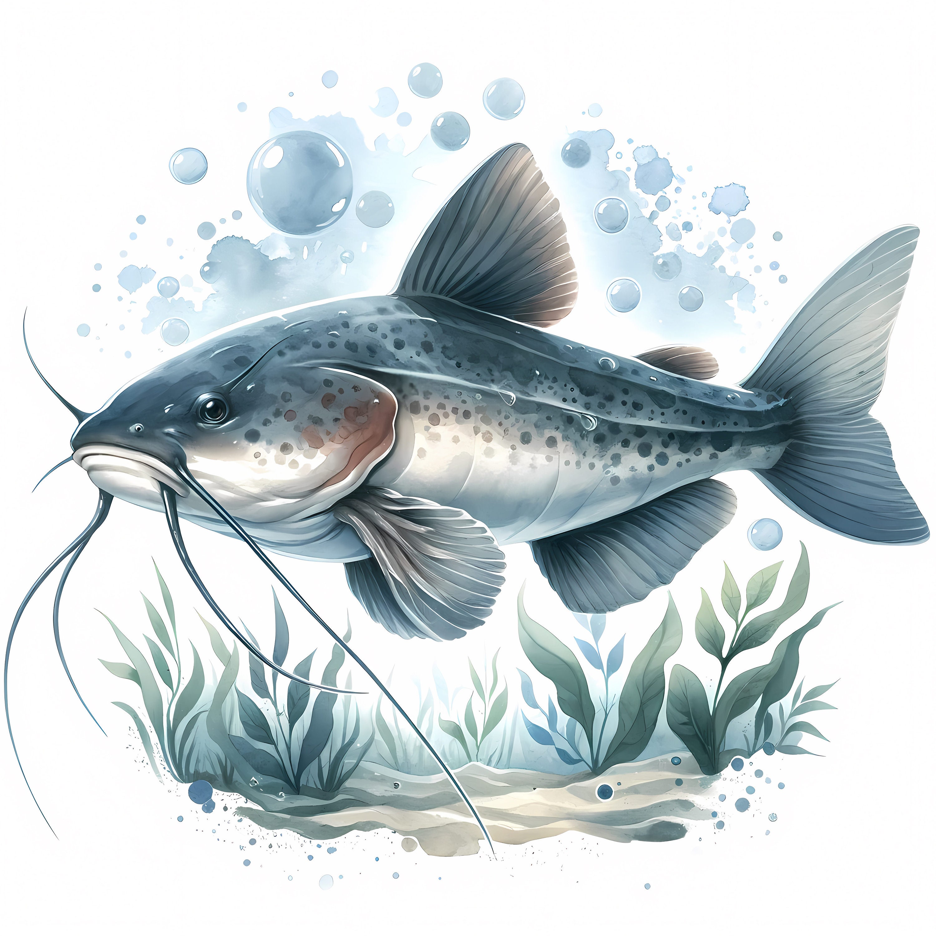 Catfish Clipart Bundle | High-quality Jpgs for Commercial Use (digital ...