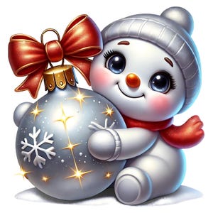 Cute Snowman Clipart | 12 High-quality Jpgs | Festive Christmas Snowman ...